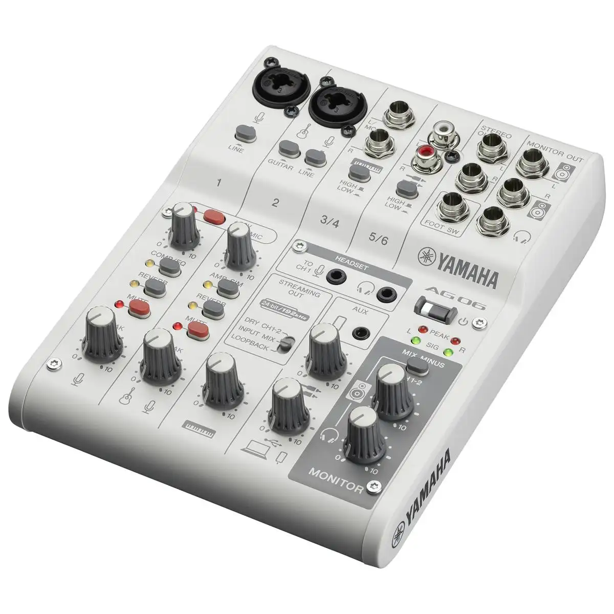 Yamaha AG06MK2 6 Channel Live Streaming Mixer w/USB Audio Interface ...